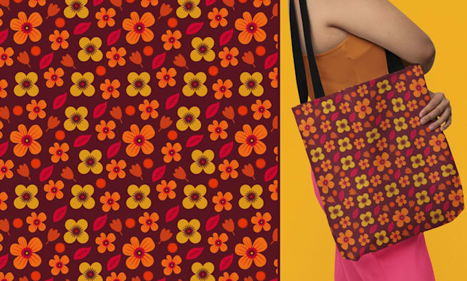 Create simple floral repeat pattern design for textile print and fabric ...