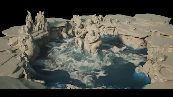 Make futuristic 3d water simulation fluid simulation fire explosion 3d ...