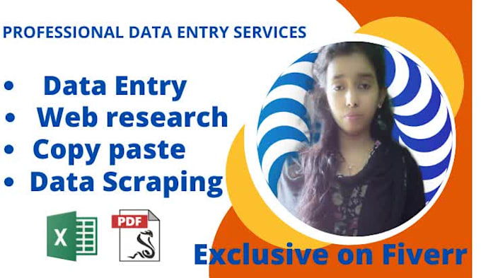 Do excel data entry , web research , copy paste , typing work for you by Sharminbd67 | Fiverr