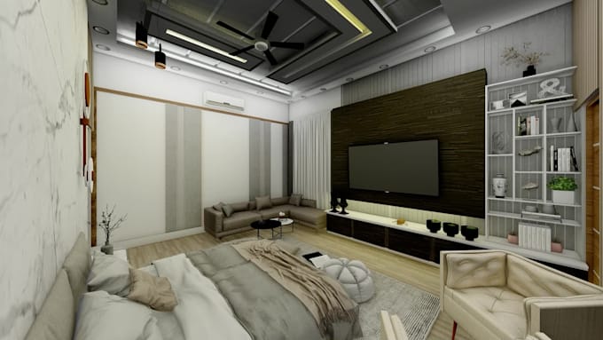 Do 3d interior design modeling and quality rendering by Rayyanamjid | Fiverr
