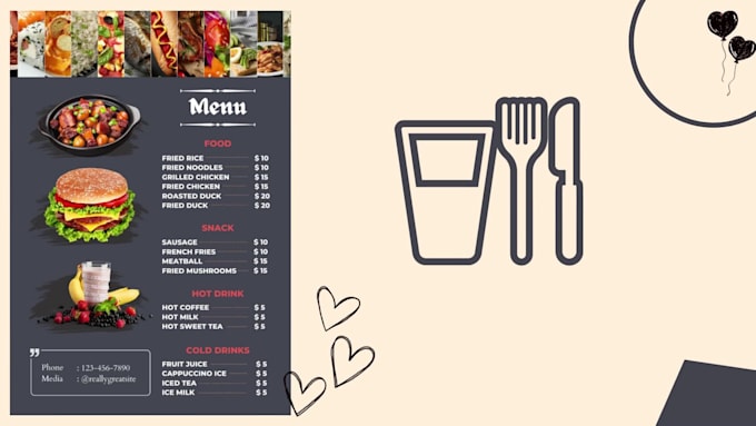 Craft a signature menus that leaves an impression by Iamhammad7 | Fiverr