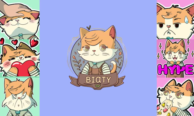 Design cute animal stickers by Biaty_ | Fiverr