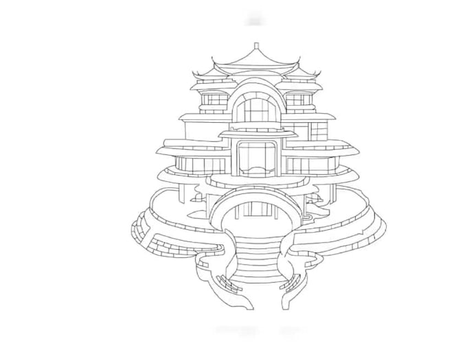 Draw detailed building vector line art by Rhscreative_art | Fiverr