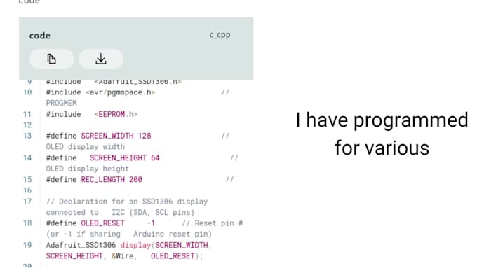 Code for arduino, esp32 and nodemcu based project by Manoj_b36 | Fiverr