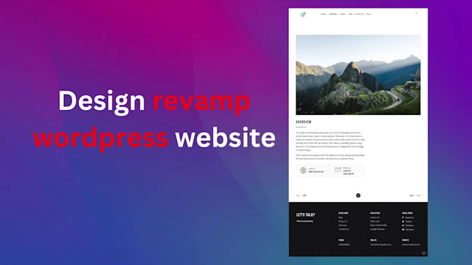 Design redesign revamp wordpress website or blog by Taskeenchattha | Fiverr