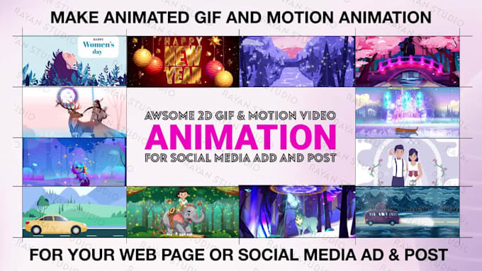 Animate your image, art, photo parallax effect loop animation by ...