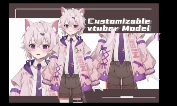 Design custom vtuber live2d youtuber model rig vtuber streamer vtuber ...