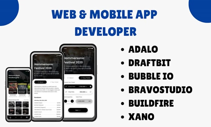 Create web and mobile apps using adalo bubble io xano and more by Lincoln_2024 | Fiverr