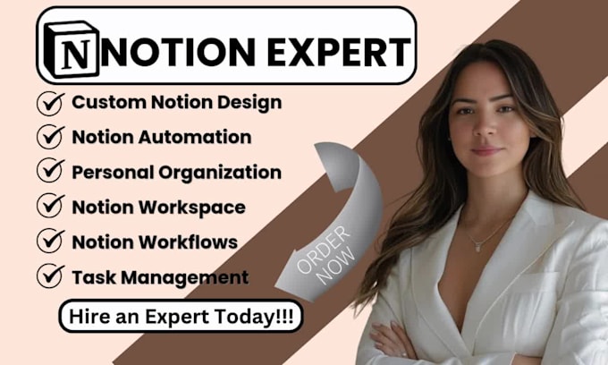 Create a custom notion workspace for task management and organization by Jenalance | Fiverr