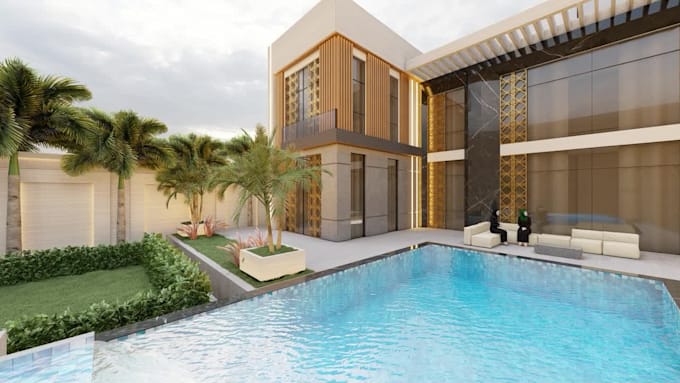 Create realistic 3d villa renderings with architectural detail by Sarahmohammed96 | Fiverr
