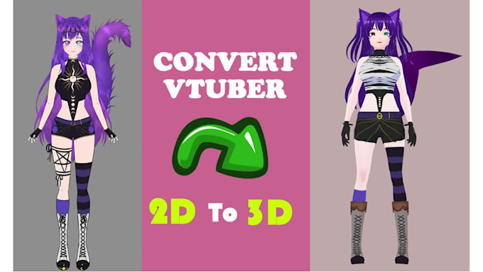 Convert live 2d vtuber model into 3d vroid model by Findgood | Fiverr