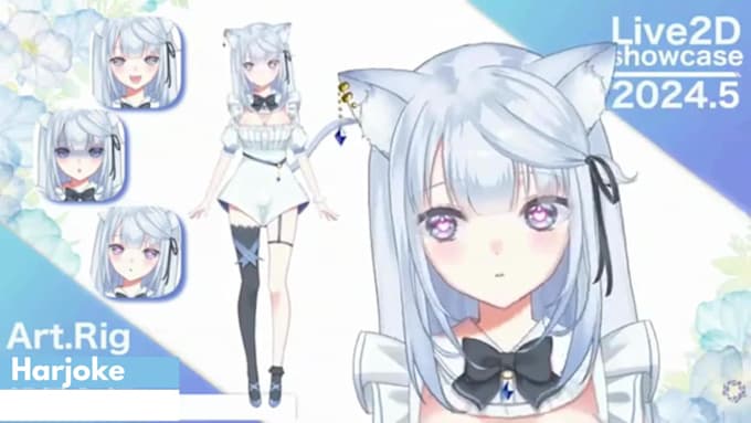 Do live2d, 2d vtuber, vtuber rig, live2d model, vtube studio, facerig ...