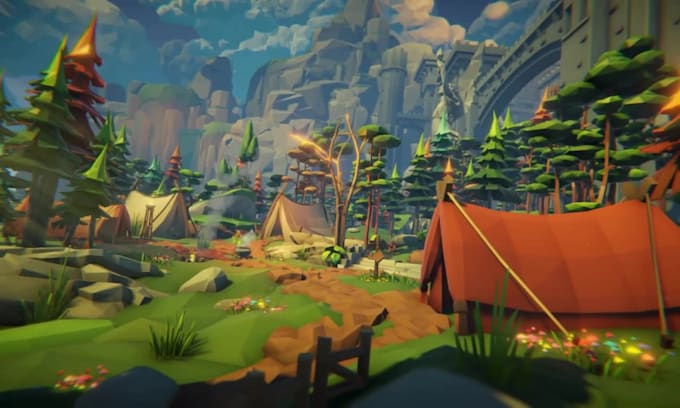 Model low ploy environment low poly 3d 3d game assets pbr texture ...
