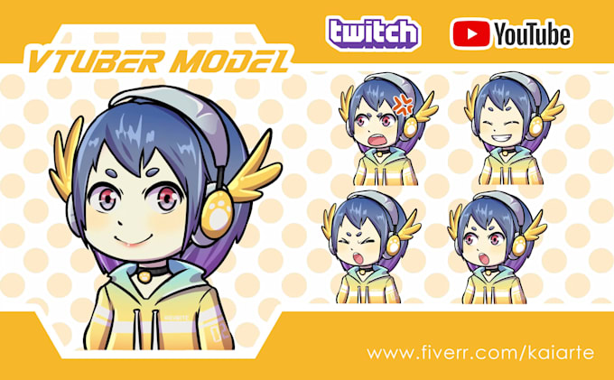 Design vtuber character for streaming by Kaiarte | Fiverr