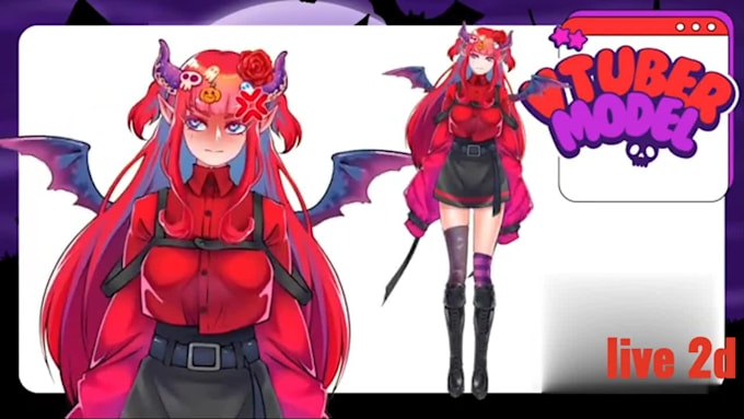 Design and rig live 2d vtuber model live2d model vtube studio character ...
