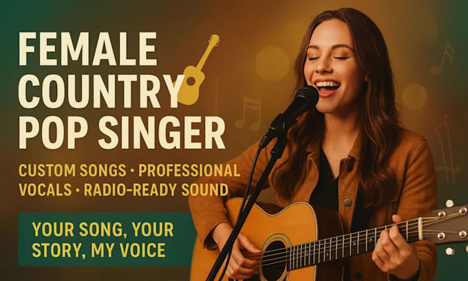 Be your female country singer, custom country pop song music singer and ...