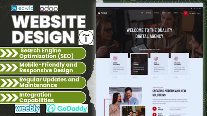 Design webshop, ecommerce in odoo, weebly, ecwid, tilda, duda, godaddy ...