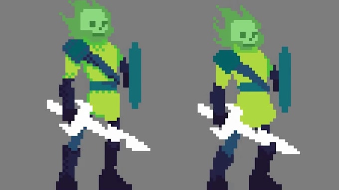 Draw a pixel art sprite sheet, pixel art animation, pixel art character ...