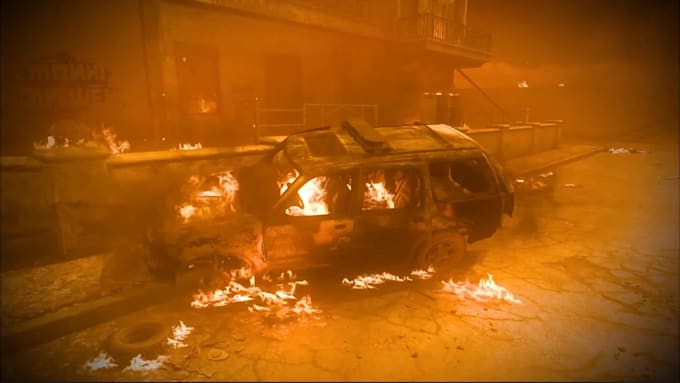 Do a realistic 3d vfx fire explosion, cgi animation, smoke effect ...