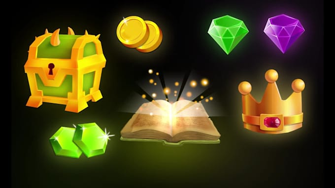 Create 2d game assets, props, icons, objects by Mominmokter | Fiverr