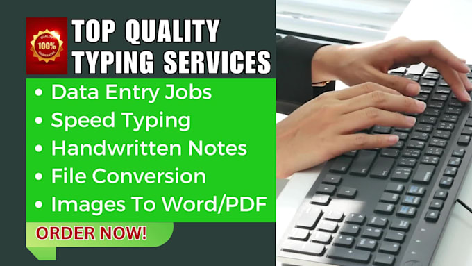 Give you a fast and accurate typing service by Kelvin_typist | Fiverr