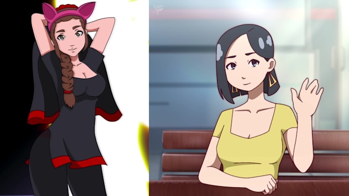 Make 2d animated gif, anime animation loops by Bissushahi | Fiverr