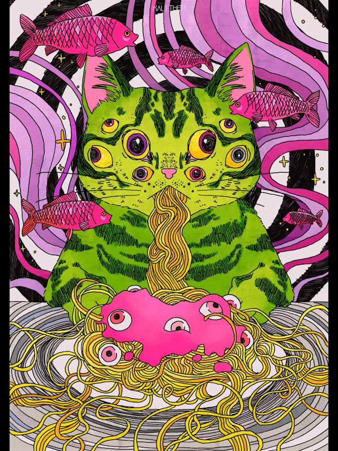 Create a colorful and detailed illustration or animation by Kaltther ...