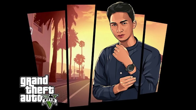 Make your photo into gta style vector design by Doclodesign9 | Fiverr