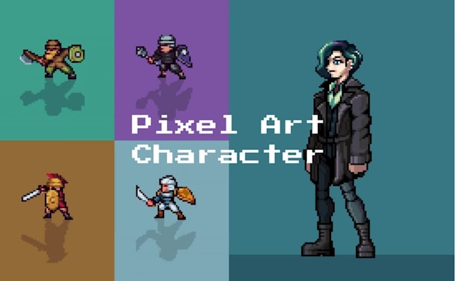 Make 2d pixel art character sprite design, illustration, avatar, retro ...