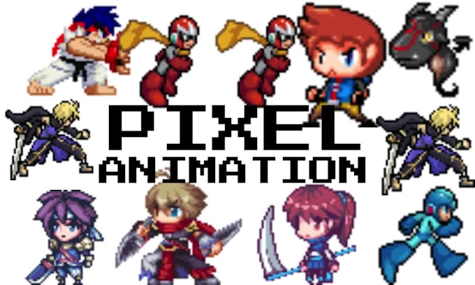 Make pixel art animation pixel game character sprite sheet rpg maker ...