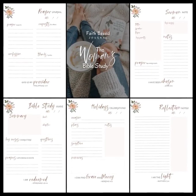 Design digital journal mindfulness christian book devotionals prayer ...