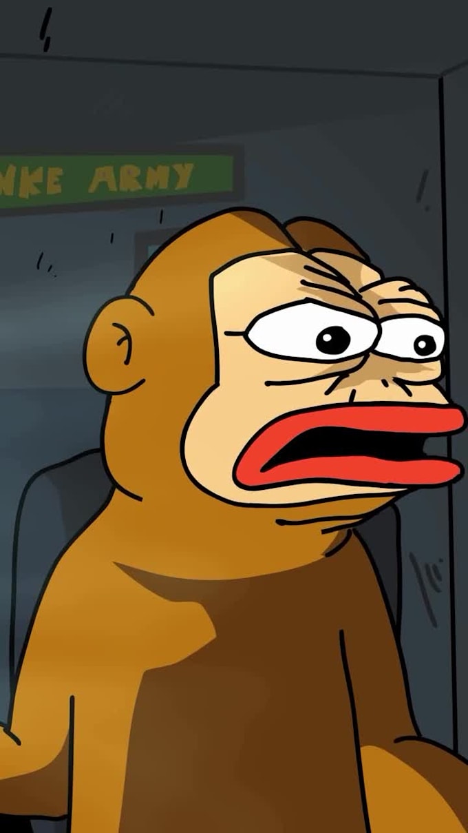 Make 2d meme video, crypto meme coin, meme animation, pepe frog, ponke ...