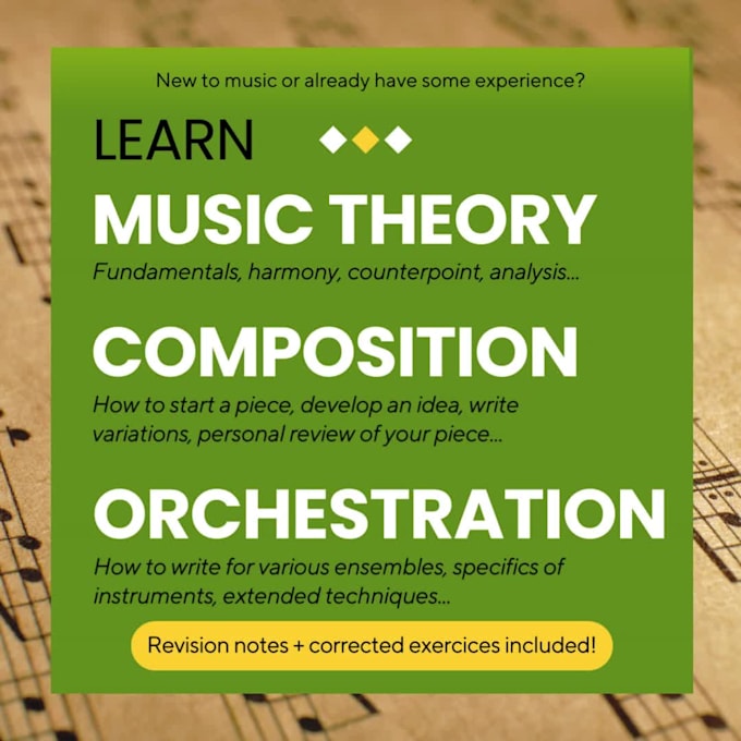 Teach you music theory, composition or orchestration by Felixpennahurst | Fiverr