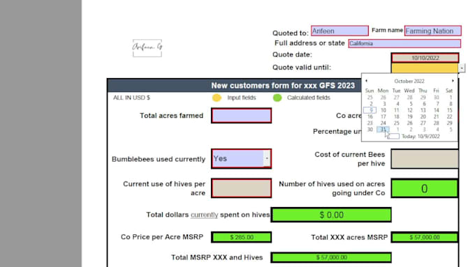 Create fillable pdf forms with and without calculations by Arifeeng | Fiverr
