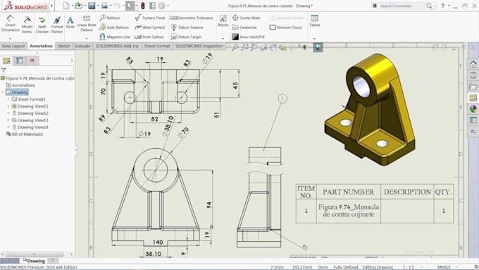 Help you in 3d and 2d design, modelling in solid works and ansys ...