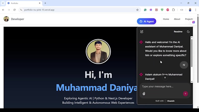 Build ai powered portfolio website with chatbot by Daniyalxdev | Fiverr