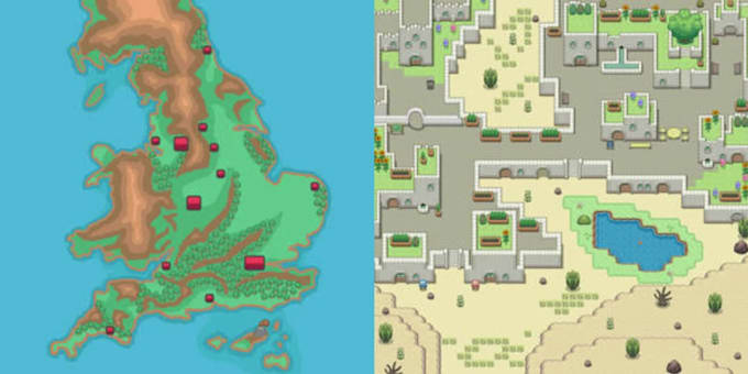 Hacer ilustración de mapa de pixel art inkarnate mapa de batalla ttrpg personaje de pixel art