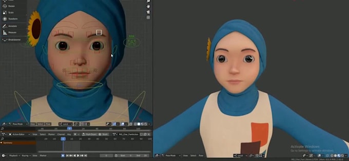 Control 3d rigging, 3d character rigging, rig3d for animaze, ue rig, human model by Alicemaryy ...