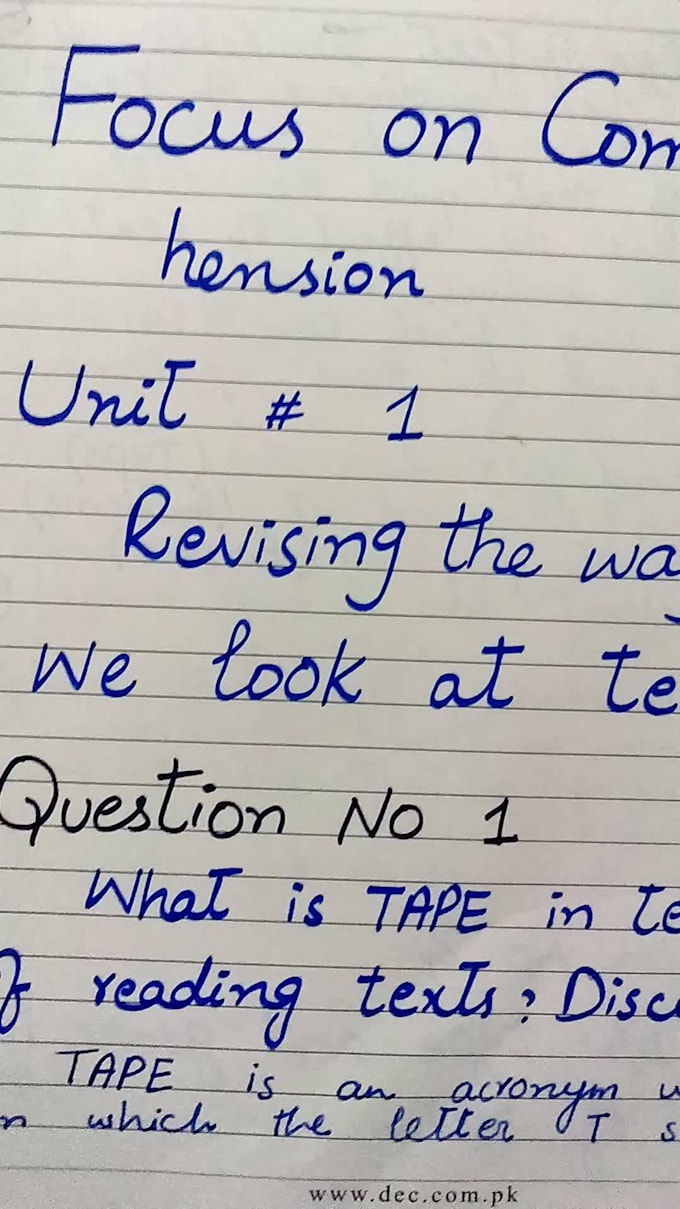 Do handwritten assignment and notes by Ajwawaseem | Fiverr