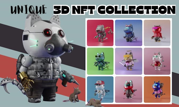 Make custom 3d nft art collection nft collection 3d nft character nft collection by Kvngsam1 ...