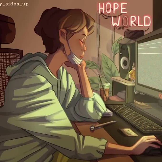 Create a realistic lofi loop animation, lofi boy, girl loop, gif ...