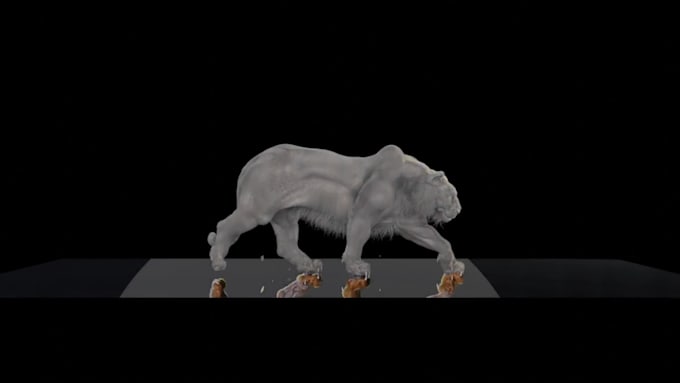 Create a professional 3d model, creature with realistic fur, animal ...