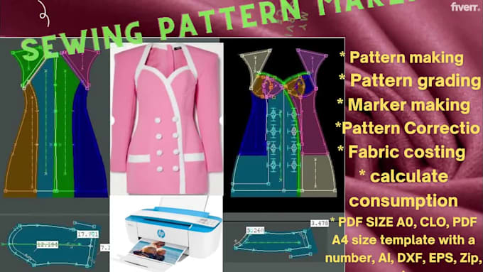 Be your sewing pattern marker consumption maker and grader by Nobircad83 | Fiverr