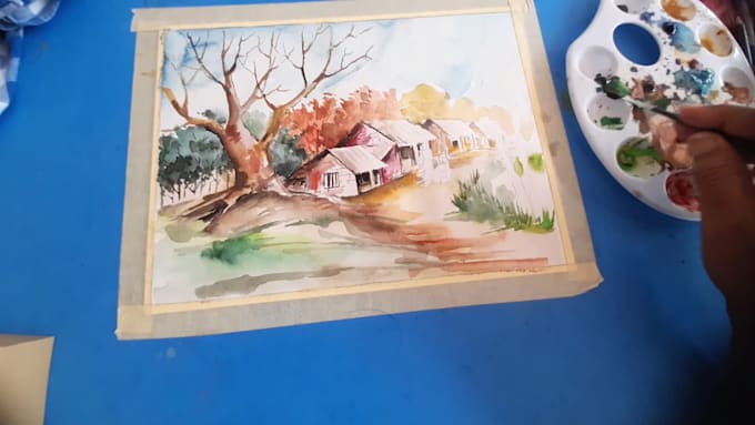 Draw a watercolor handcrafted painting by Chandraniart | Fiverr