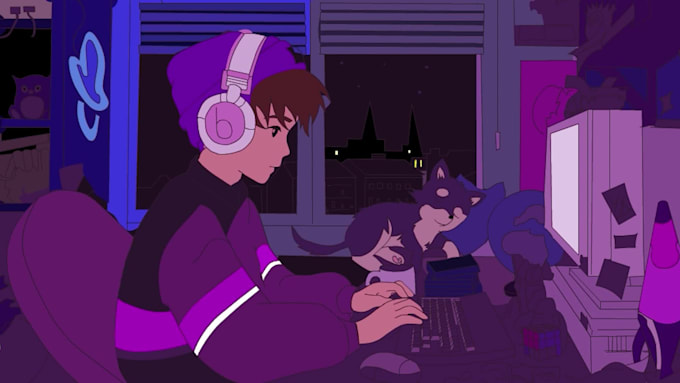 Create 2d animation videos, lofi loop, animated gif, explainer videos ...