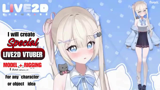 Draw ang rig 2d vtuber design, 2d vtuber model, live2d rigging for vtube studio by Mhacusvtuber ...