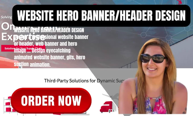 Design professional website header, hero image, web banner or animated ...