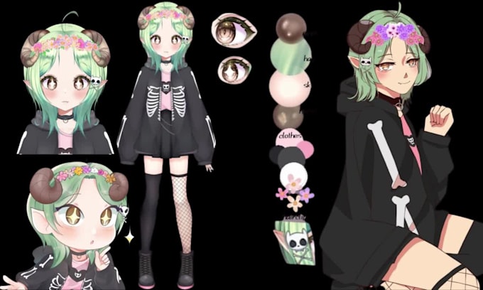 Plateforme de commission vtuber live2d 3d, modèle vtuber anime vrchat