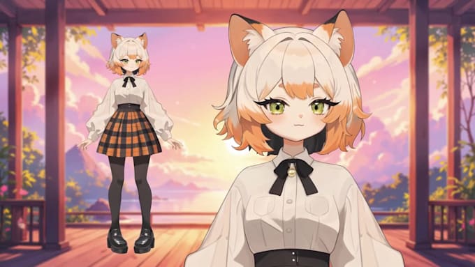 Design, rig and animate live2d vtuber in anime art style, vtuber model ...