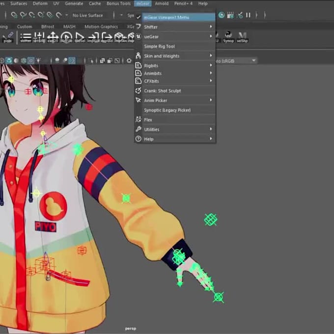 Maya 3d face rig, iclone faclal rig, ikfk rig,body rig, arkit52,rig ...